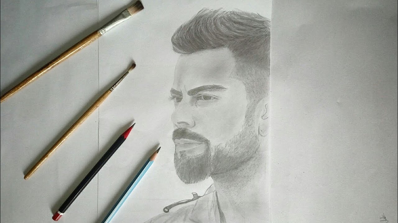 Sketch of Indian cricket team Captain VIRAT KOHLI | Speed Drawing - YouTube