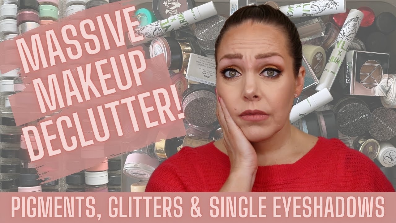 Massive Makeup Declutter Pt. 3🗑♻️ l Individual Eyeshadows, Pigments ...