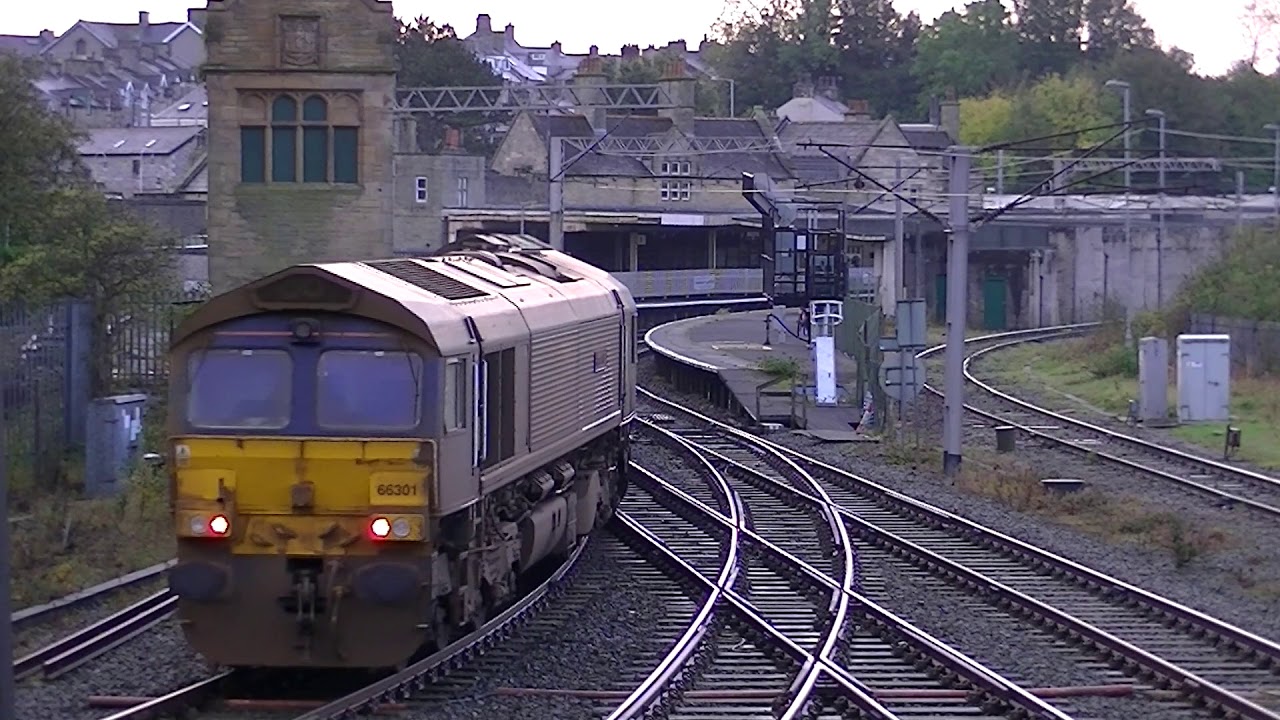 Network Rail RHTT DRS 66302 tnt 66301 3J11 Inbound Carnforth 181019 ...