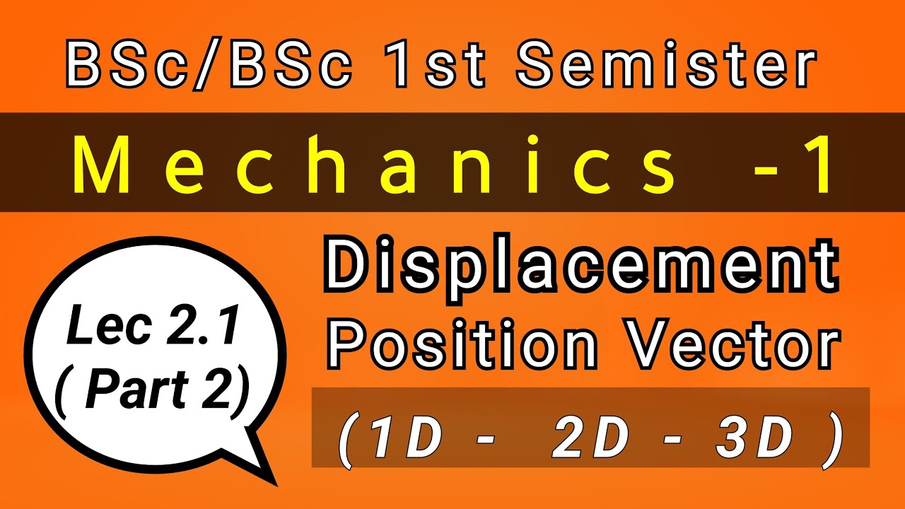 Lec 2.1 | Part 2| Displacement in 1D, 2D, 3D| Position Vector in 1D, 2D ...