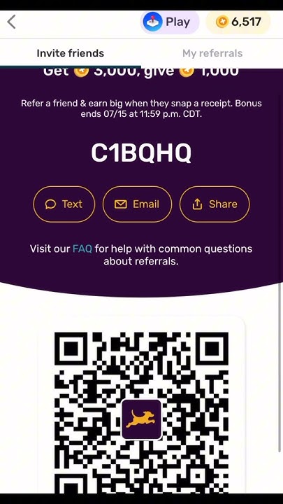 my fetch rewards code - YouTube