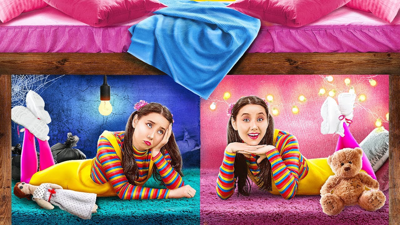 बच्चो के लिए प्यारे रूम मेकओवर || बैड के नीचे सीक्रेट रूम ! बढ़िया DIY ...