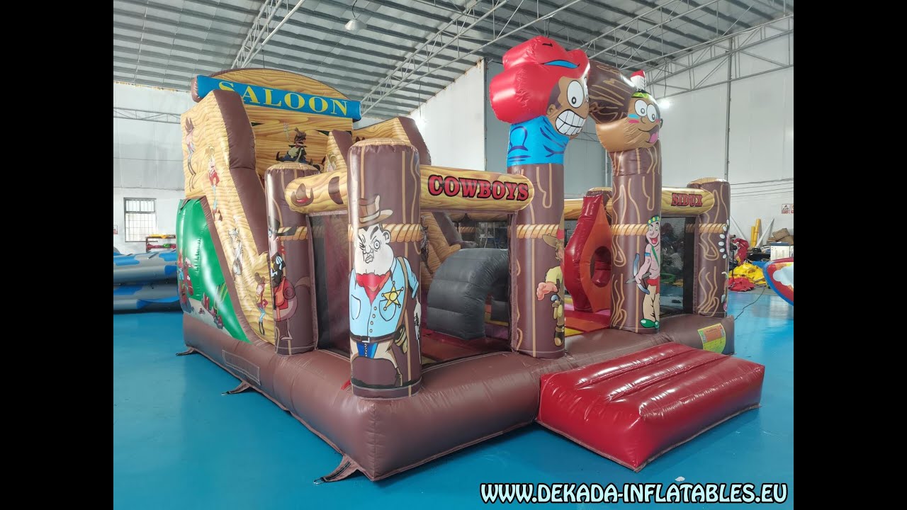 Cowboys and Indians, Wild West Inflatable Bouncy Castle - Dekada ...