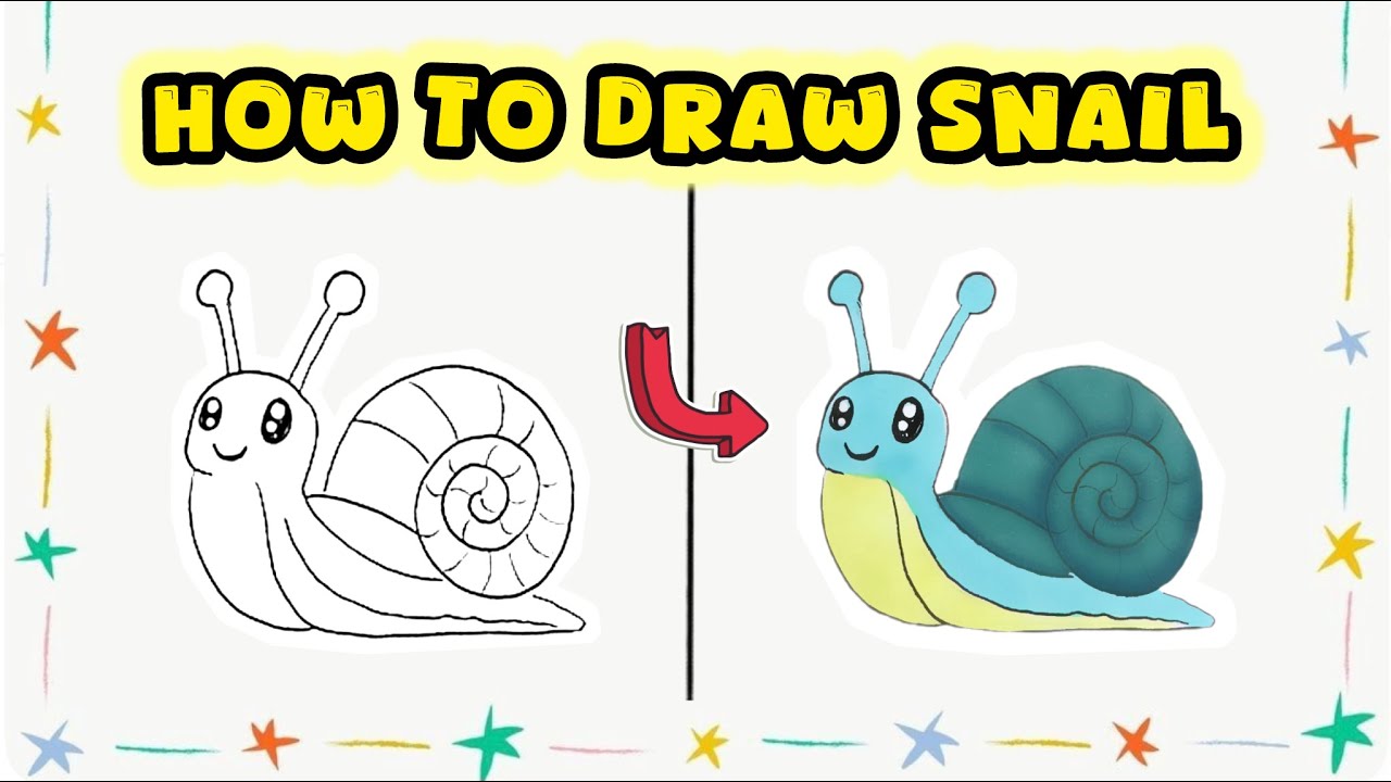 How to Draw a Cute Snail – Easy Channel Mascot Drawing Tutorial - YouTube