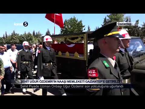 Şehit Uğur Özdemir'in Naaşı Memleketi Gaziantep'e Getirildi