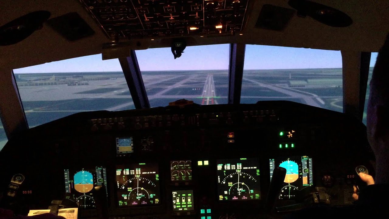 Falcon 50EX visual landing (Level-D Simulator) - YouTube