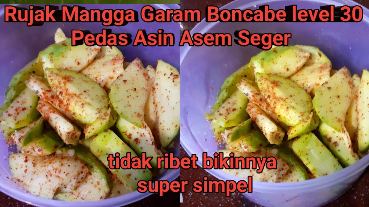 HOW TO MAKE RUJAK, INGREDIENTS SALT AND CHILI, RUJAK MANGGA GARAM ...
