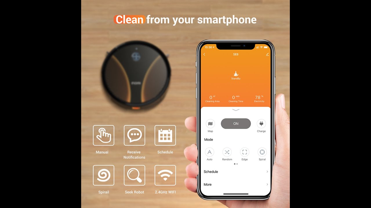 INOMI Robot Vacuum SE8-How to connect to the app with your mobile phone ...