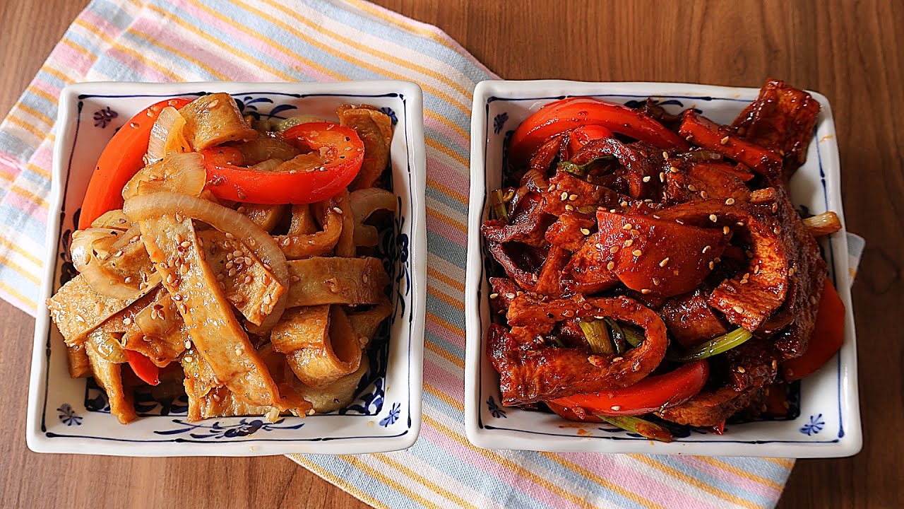 2 types of Korean Stir-Fried Fish Cake - 매운 어묵볶음 만들기와 간장 어묵볶음 만들기 - YouTube