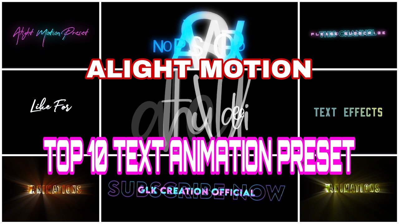 Top 10 Alightmotion Text Animations |Download link in description # ...