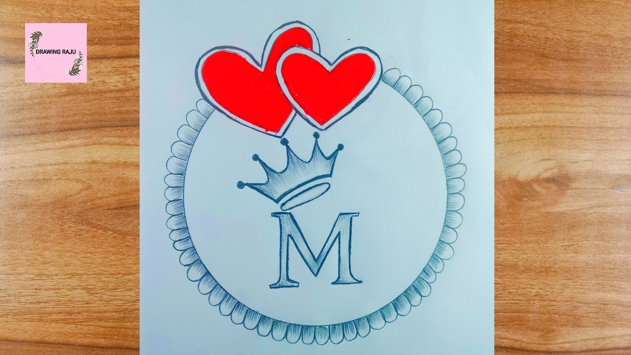 How to draw a M letter circle drawin ||letter M circle drawin easy ...