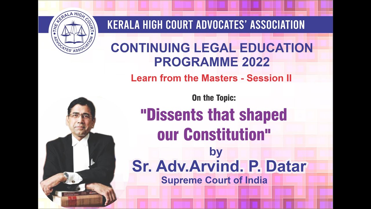 Continuing Legal Education Programme by KHCAA | Sr. Adv. Arvind P ...