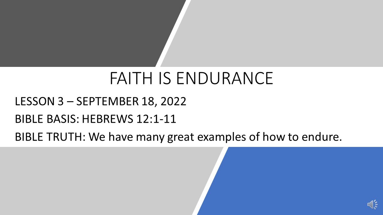 FAITH IS ENDURANCE - YouTube