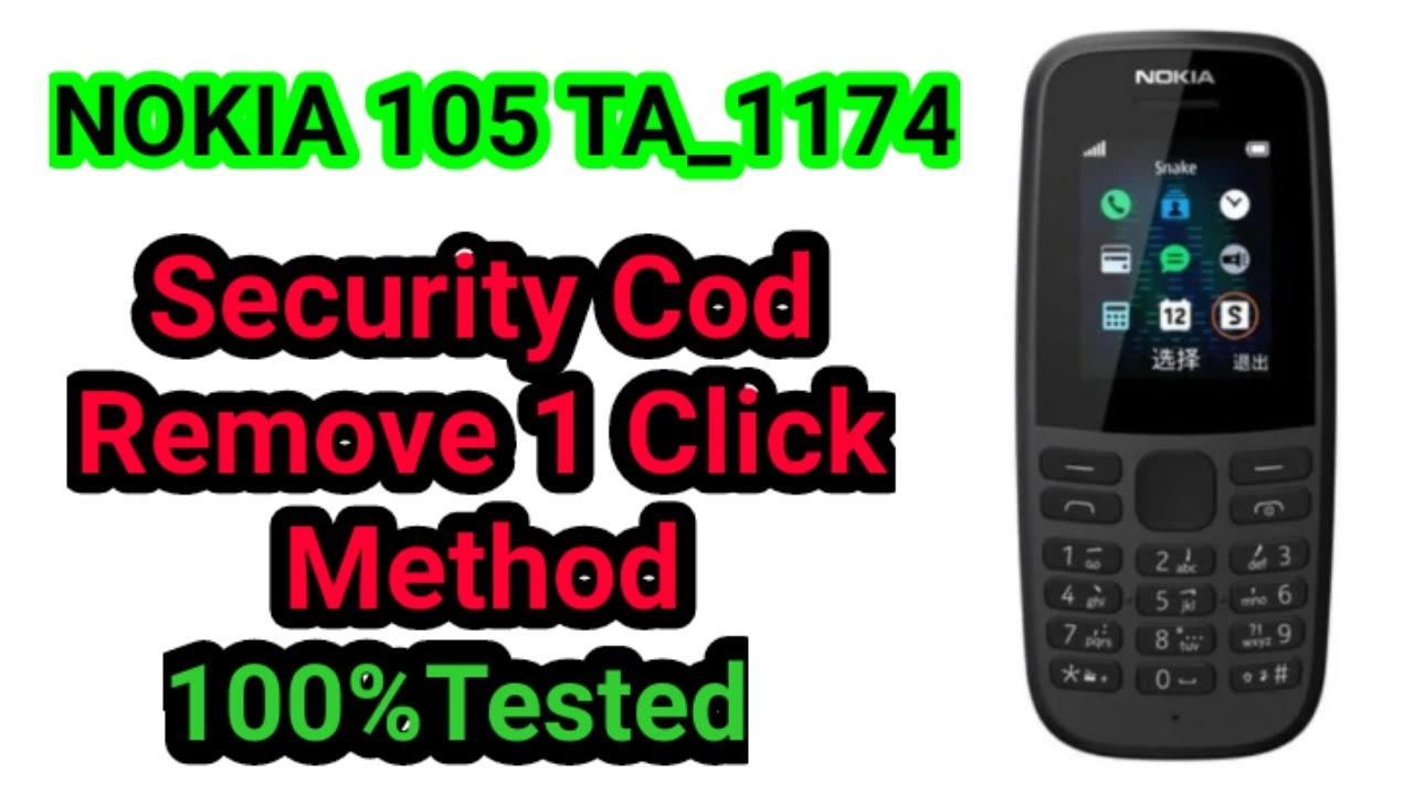Nokia 105 TA-1174 Remove Security Code Just 1 Click 100% Working with ...