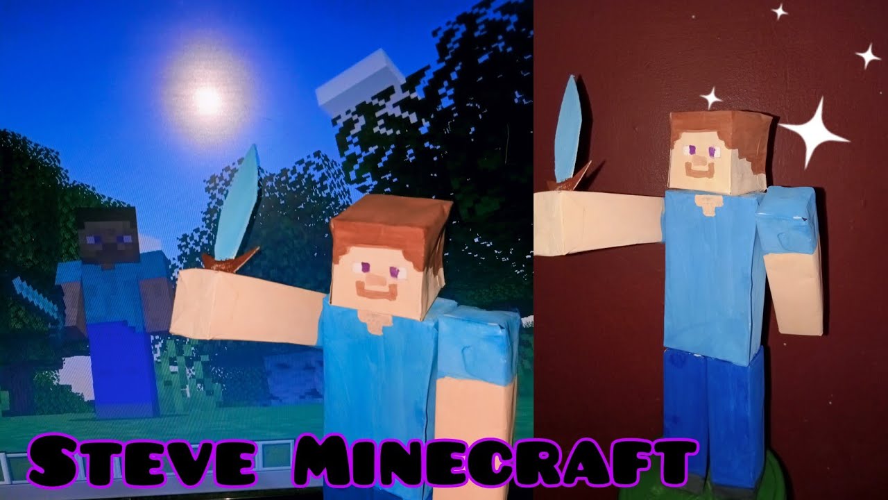 how to make Minecraft Steve using paper // the ultimate Bendable Steve ...