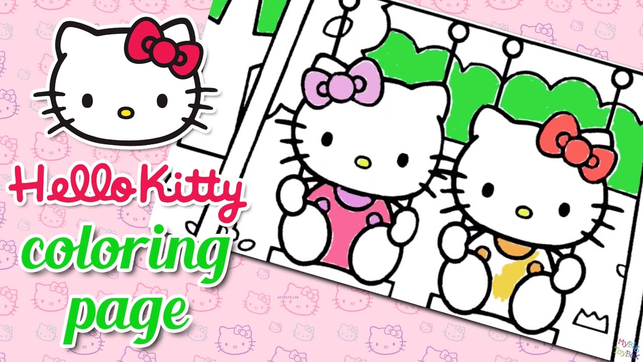LEARNING COLORS WITH HELLO KITTY | SPEED COLORING PAGES FOR KIDS - YouTube