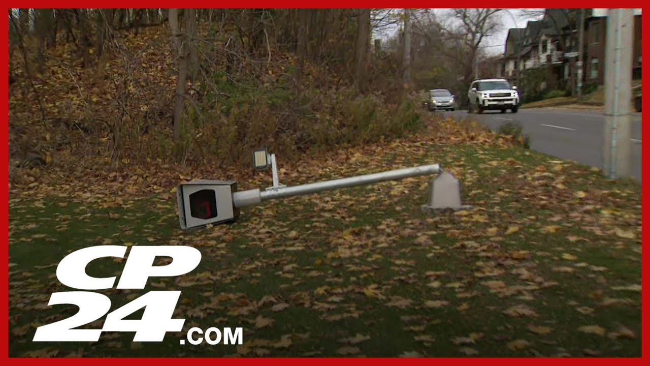 Parkside drive speed camera cut down for a second time - YouTube