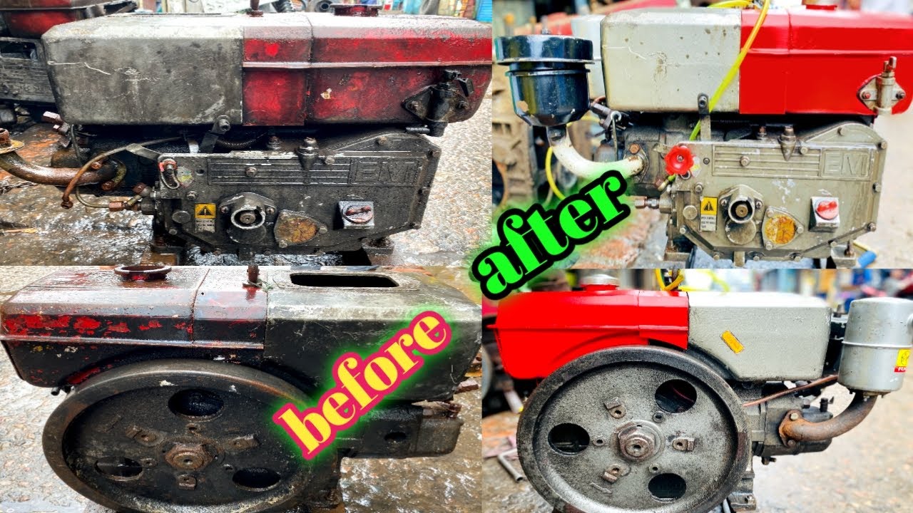 How to start & repair 10 year old china 1 cylinder dead diesel engine ...