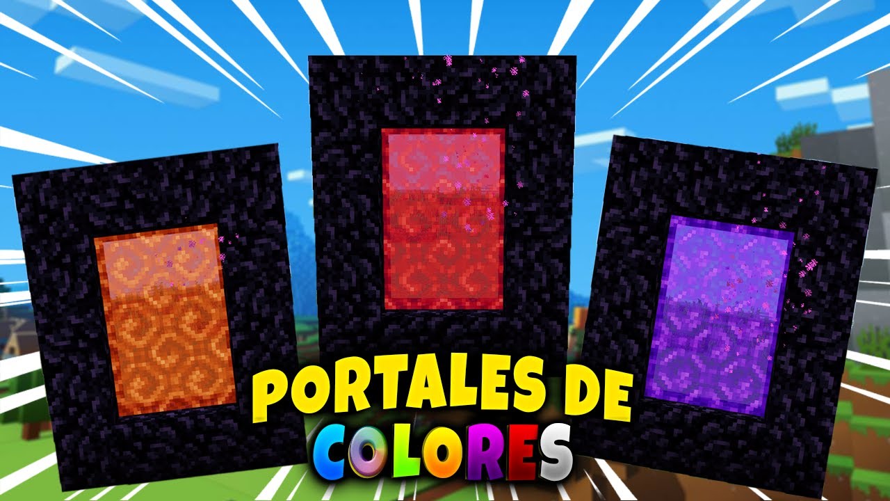 🔥Como tener PORTALES de COLORES en MINECRAFT PE🔥Bedrock - YouTube