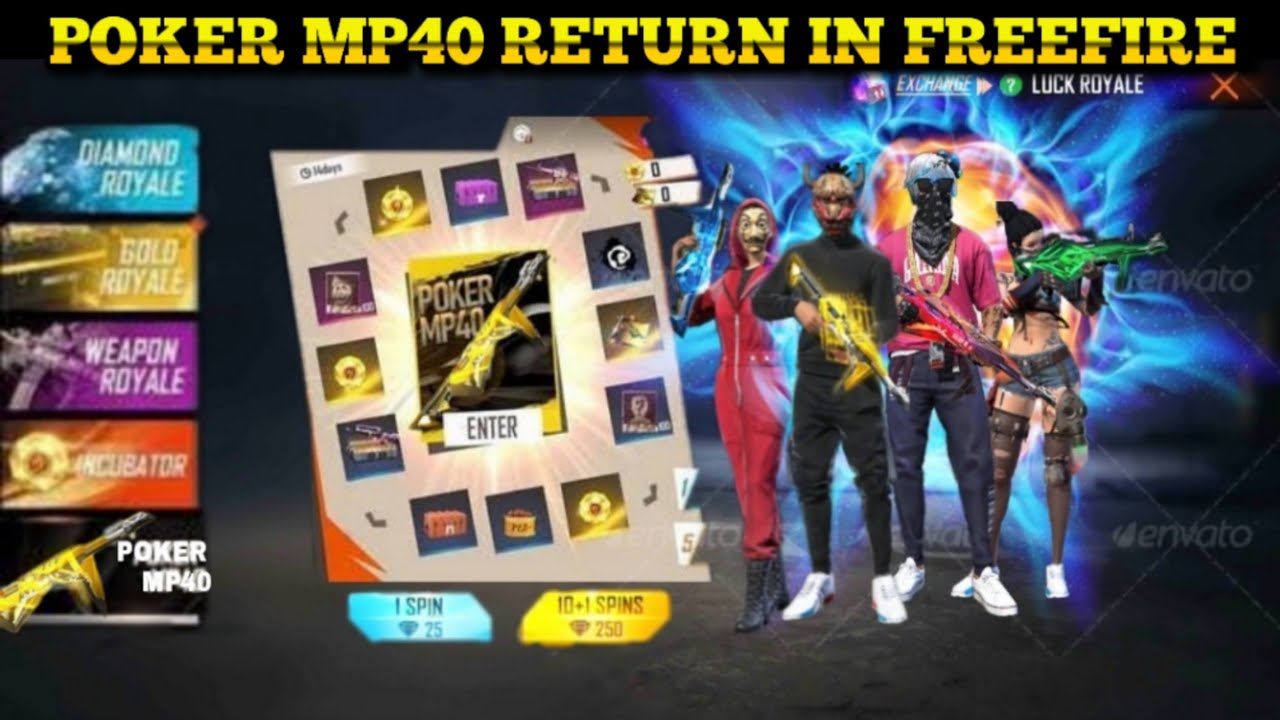 Poker mp40 return 2021 | Free fire poker mp40 kab aayega | Free fire me ...