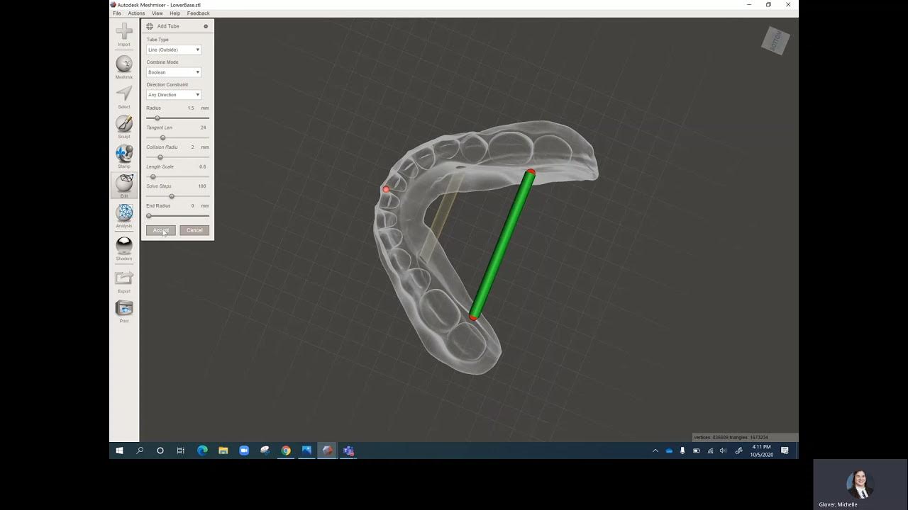 Video Tutorial Meshmixer Support Tubes - YouTube