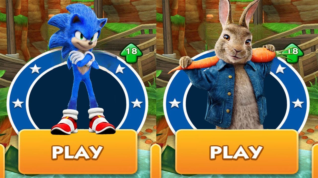 Sonic Dash vs Peter Rabbit Run - Sonic The Movie defeat All Bosses Zazz ...