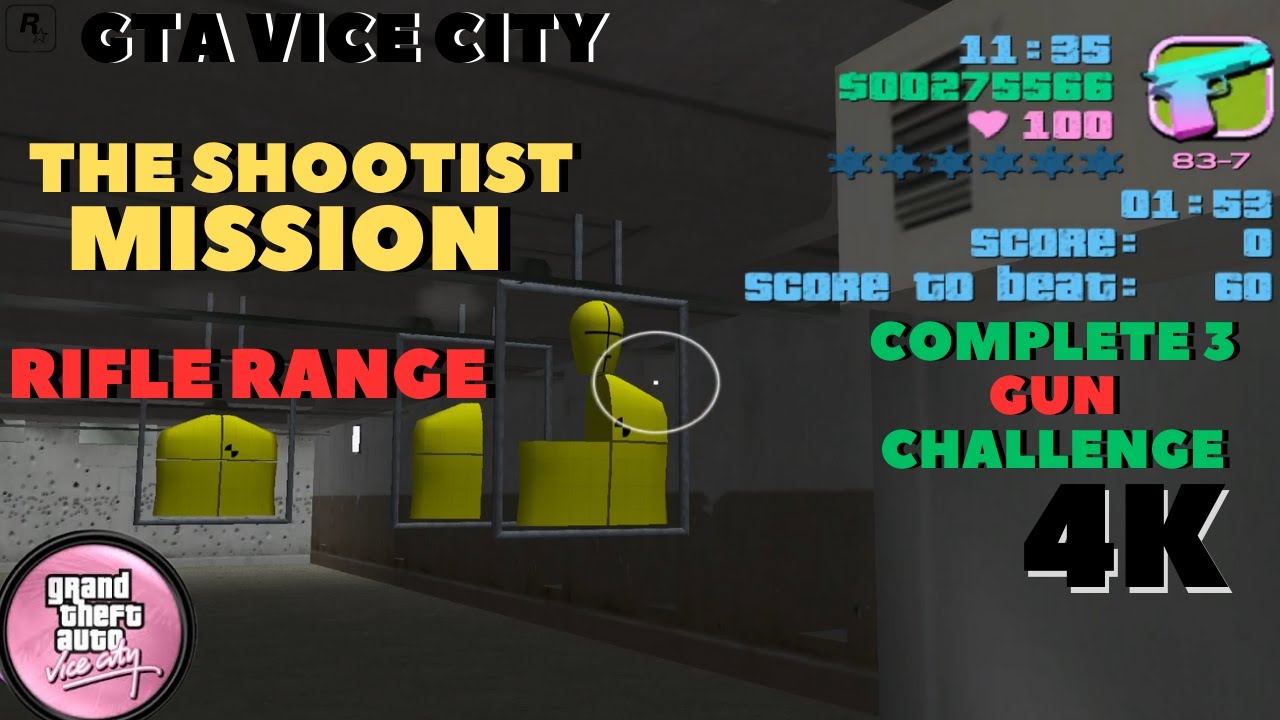 GTA Vice City | The Shootist Mission | Rifle Range Mission | Complete 3 ...