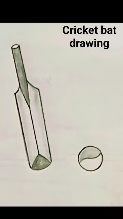 Easy cricket bat drawing - YouTube
