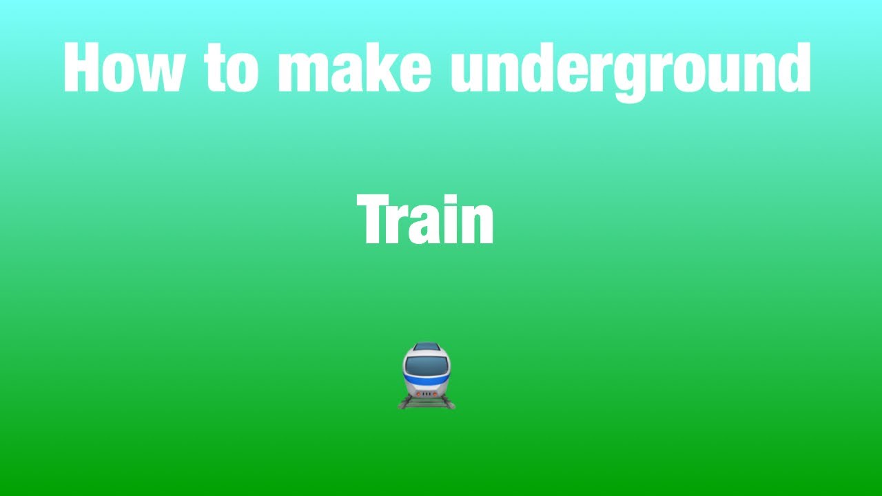 How to make underground trains 🚆 - YouTube