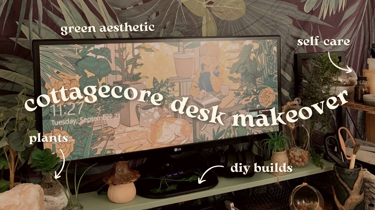 cottagecore desk makeover + unboxing | weekly vlog - YouTube