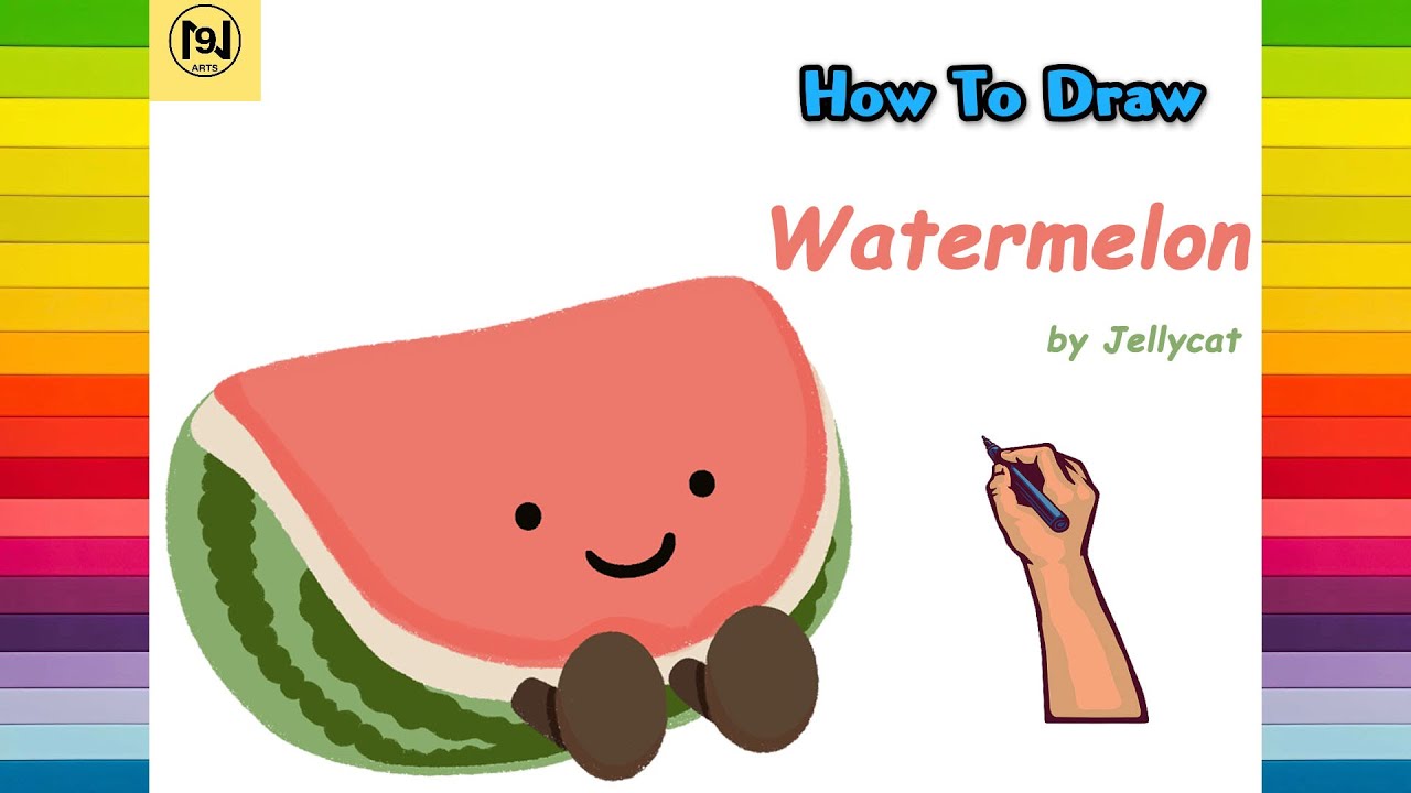 How to Draw Watermelon Easy Step by Step | Jellycat Drawing - YouTube