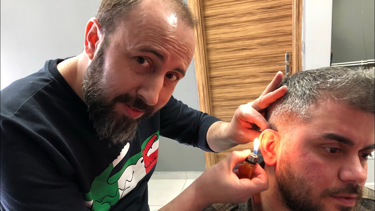ASMR Turkish Barber | Eyebrow Removal Neck Massage And Cracking - YouTube