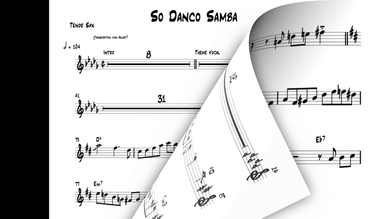 Scott Hamilton Plays :So Danço Samba (Solo Transcription) - YouTube