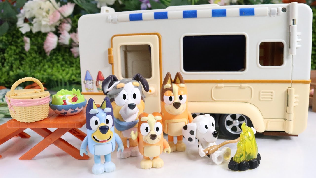 Bluey and Jean Luc's Caravan Adventures Playlet with Bingo and Family ...