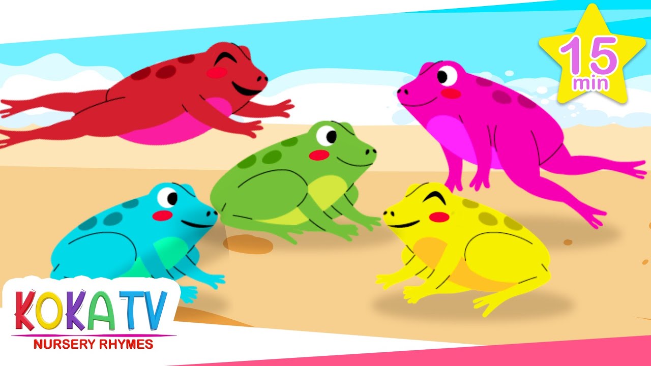 Five Little Speckled Frogs 🐸 Ten in the Bed + Wheels on the Bus & Kids ...