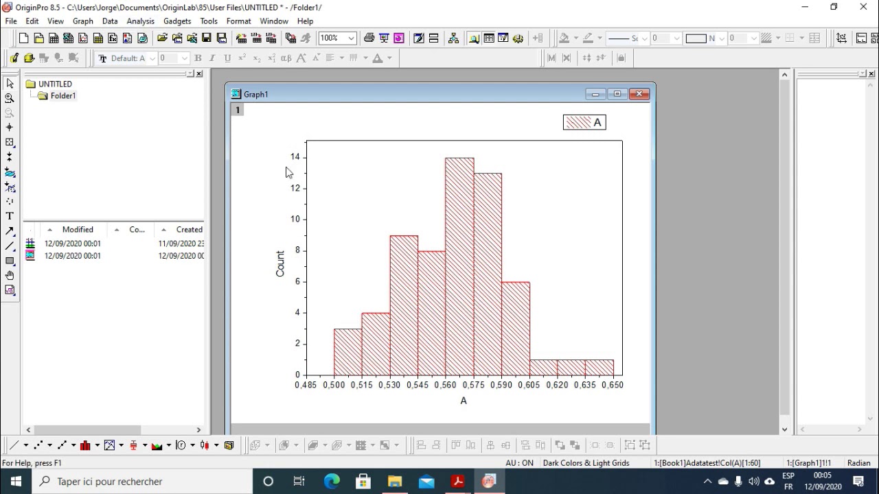 Histogramas en Origin 8.5 - YouTube