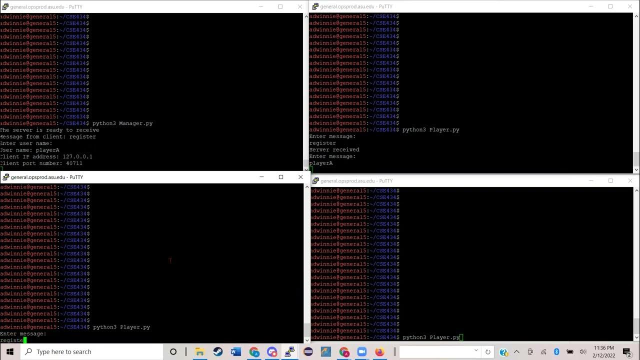 CSE 434 Socket Project Milestone Group 13 - Andrew Winnie and Shiyang Zhao - YouTube