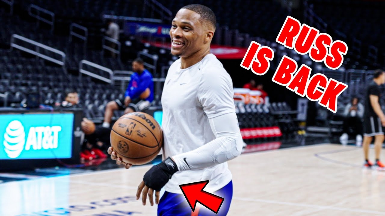 Russell Westbrook returns with* Protective UFC HAND BRACE* to workouts ...