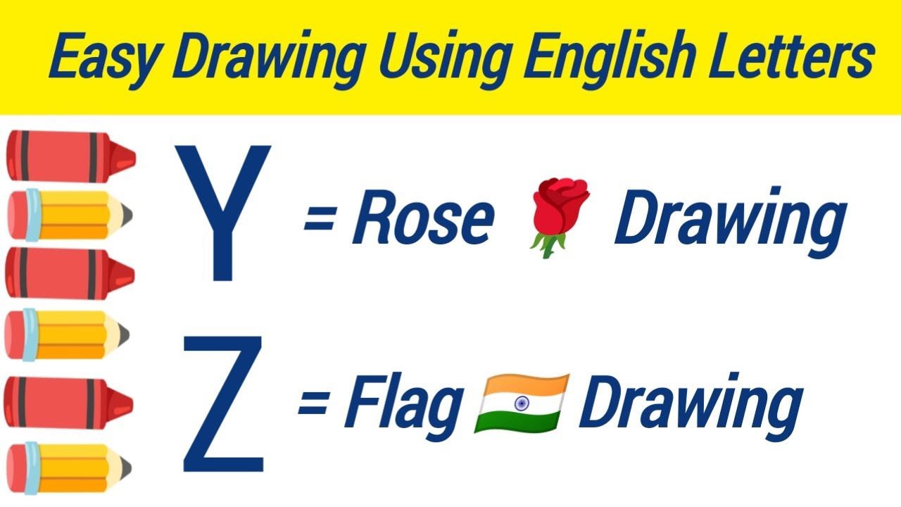 Easy Drawing Using English Letters #art #drawing #manojdrawing - YouTube