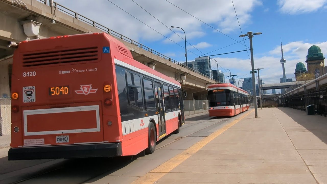 TTC Route 504D Bus Ride from King Station to Exhibition Loop - YouTube