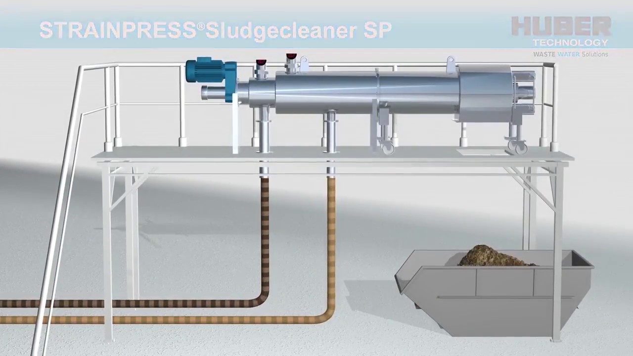 Animation HUBER Strainpress Sludge Screening - YouTube