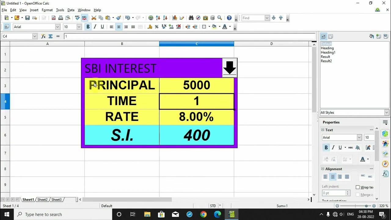 create scenarios in electronic spreadsheet open office calc - YouTube