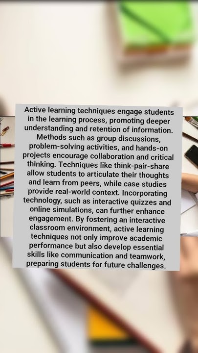 Active learning techniques - YouTube