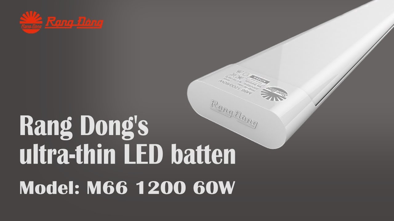 Rang Dong Lighting || Rang Dong's ultra-thin LED batten - Model: M66 1200 60W - YouTube