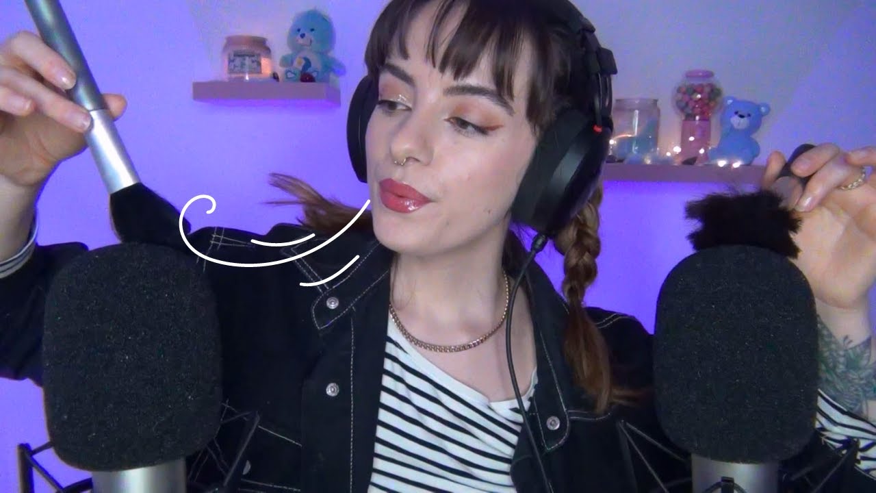 ASMR FR | Mic Brushing + Breathy Whisper + Mic Blowing = 😴 - YouTube