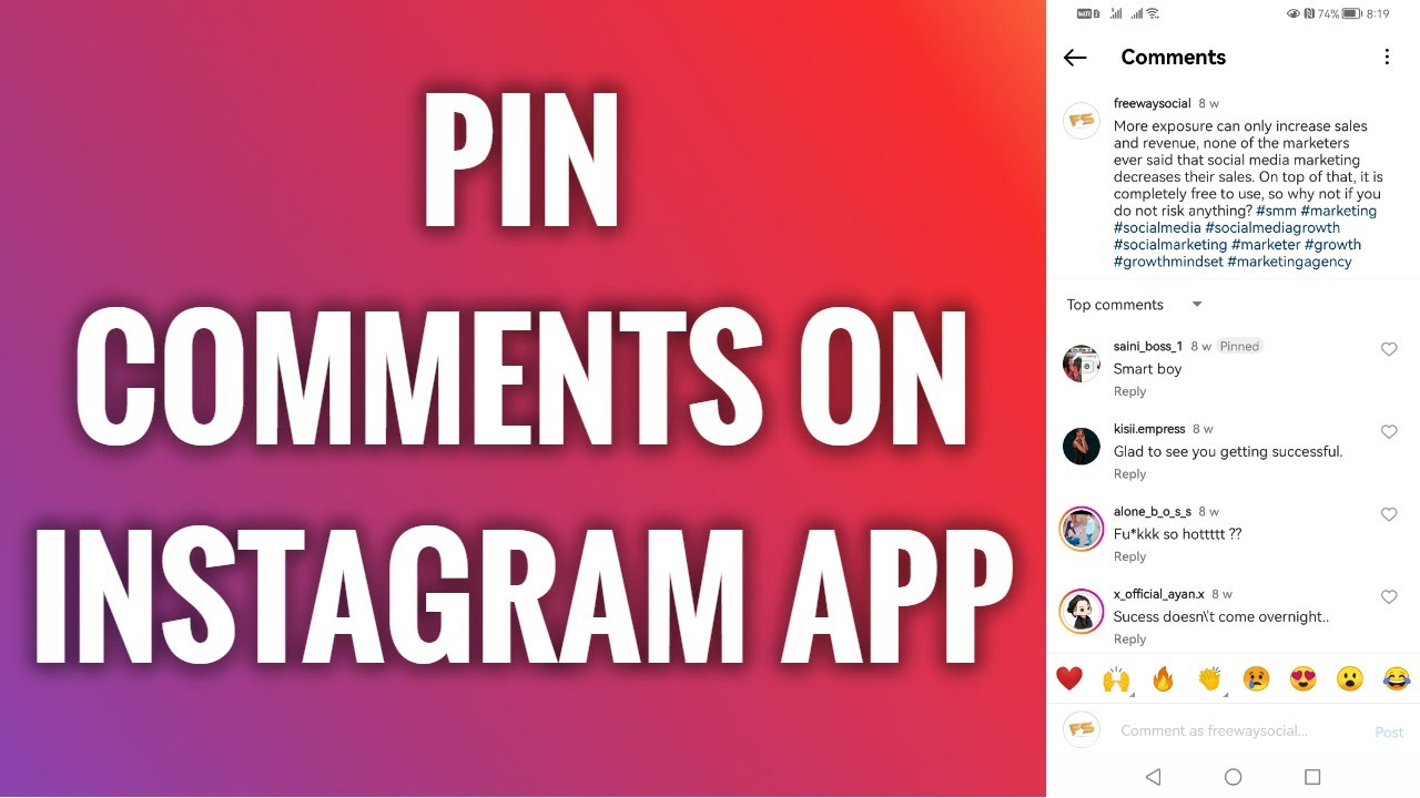 How To Pin Comments On Instagram App - YouTube
