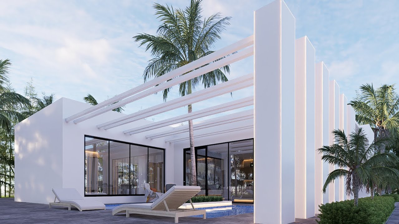 Beautiful Modern House Design 3 Bedroom with a Pool 14m x 14m - YouTube
