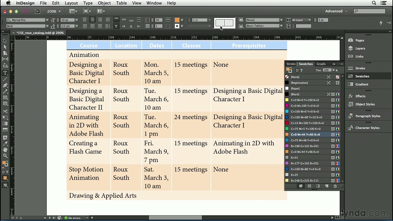 InDesign Tutorial - Formatting cells - YouTube