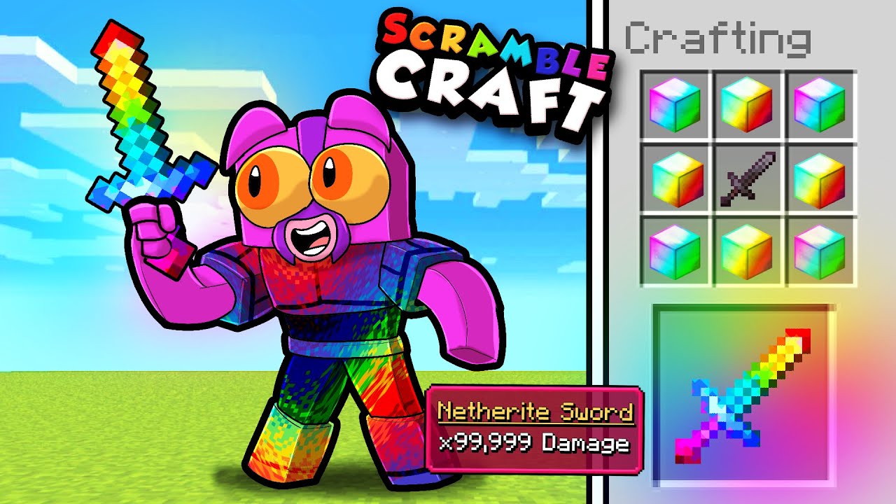 Super DAMAGE Netherite SWORD! (Scramble Craft) - YouTube