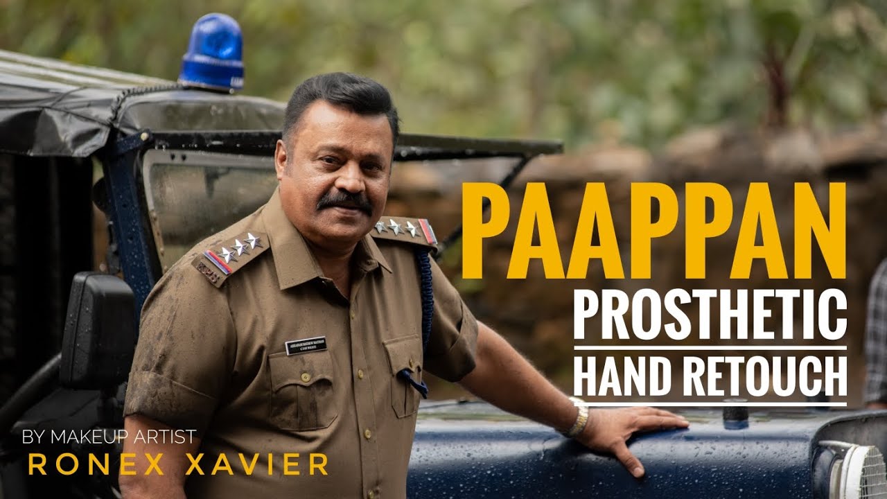 Prosthetic hand | Final touchup by Makeup artist Ronex Xavier | PAAPPAN Movie | Joshiy |Suresh ...